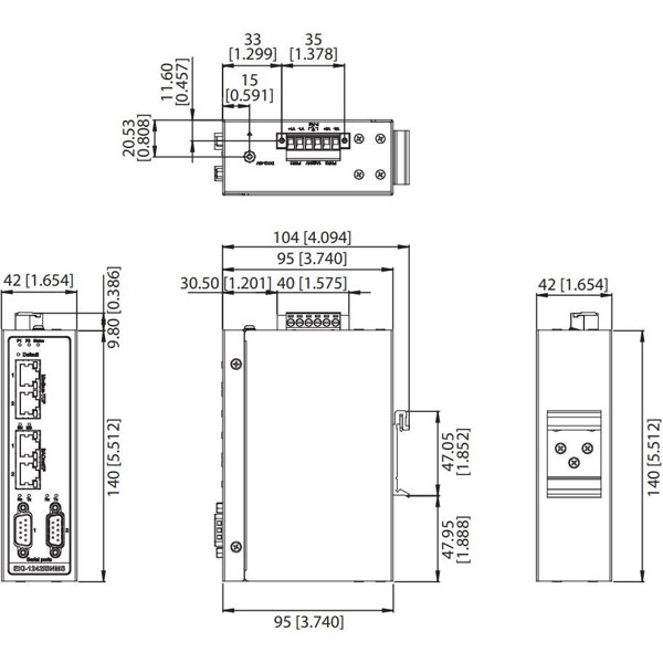 EKI-1242IBNMS Advantech Modbus RTU/TCP zu BACnet IP/MSTP Feldbus Gateway - BellEquip