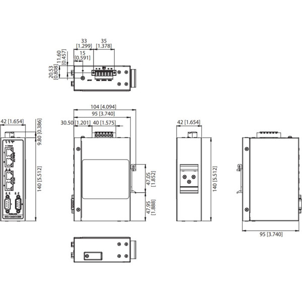 EKI-1242IOUMS Advantech Modbus TCP/RTU zu OPC UA Gateway - BellEquip