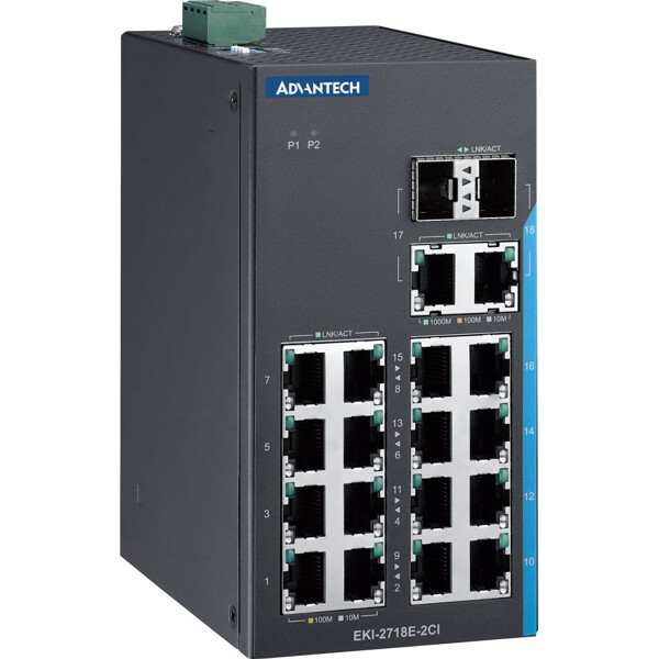 EKI-2718E-2CI Advantech Unmanaged 18-Port Switch - BellEquip