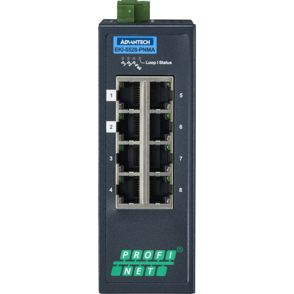 EKI-5528-PNMA Advantech Managed PROFINET Netzwerkswitch mit 8x 10/100 ...
