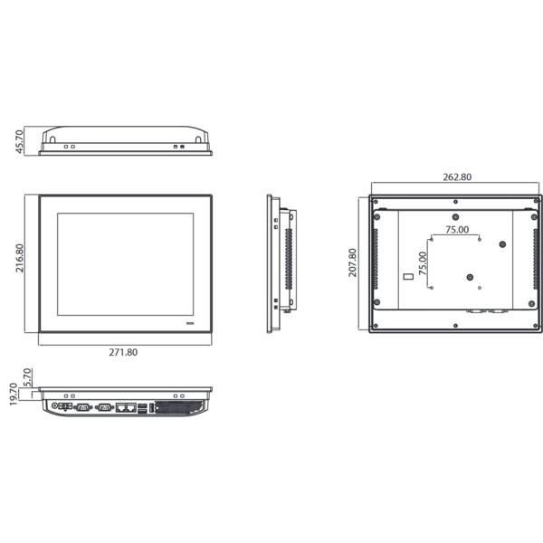 PPC-3100S Advantech industrieller 10.4 Zoll Panel PC mit einem ...