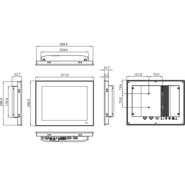PPC-312 EHL Advantech 12 Zoll Panel PC - BellEquip