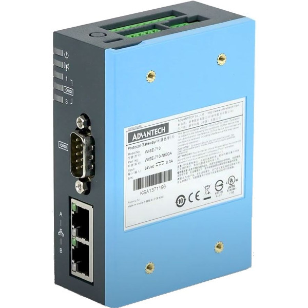 WISE-710 Advantech industrielles IoT Gateway mit 4x DI/DO, 3x COM und 2x GbE Anschlüssen - BellEquip