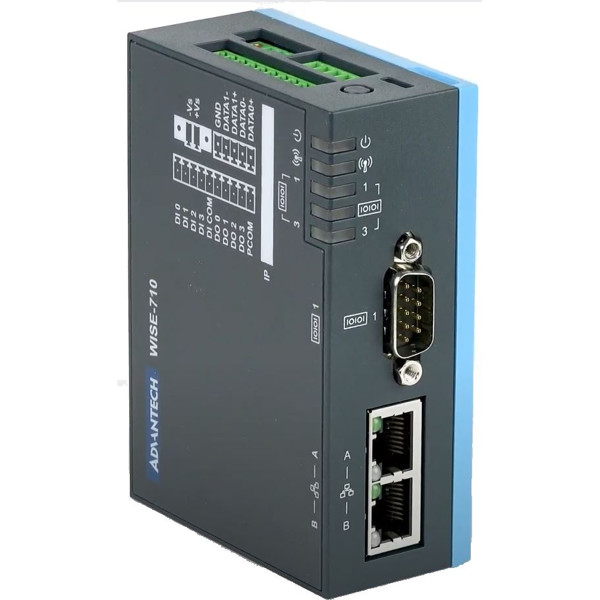 WISE-710 Advantech industrielles IoT Gateway mit 4x DI/DO, 3x COM und 2x GbE Anschlüssen - BellEquip