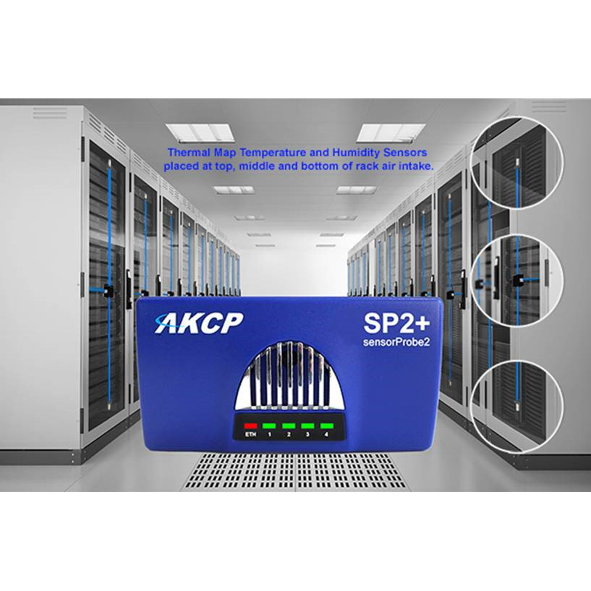 sensorProbe2+ AKCP Überwachungssystem für bis zu 4x Sensoren - BellEquip