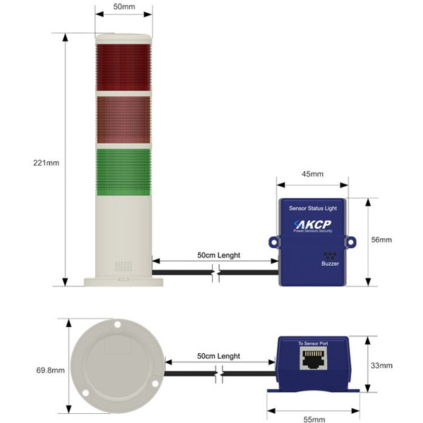 SSL AKCP Sensor Status Licht - BellEquip
