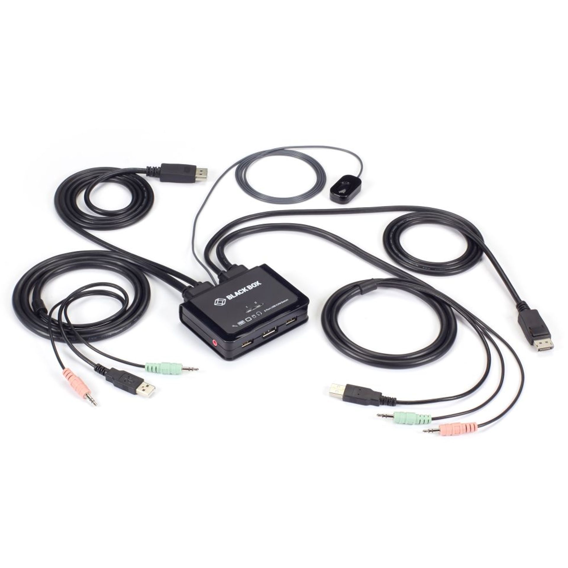 KV62-CBL Black Box 2-Port 4K60 UHD DisplayPort 1.2 KVM Switch mit einem ...