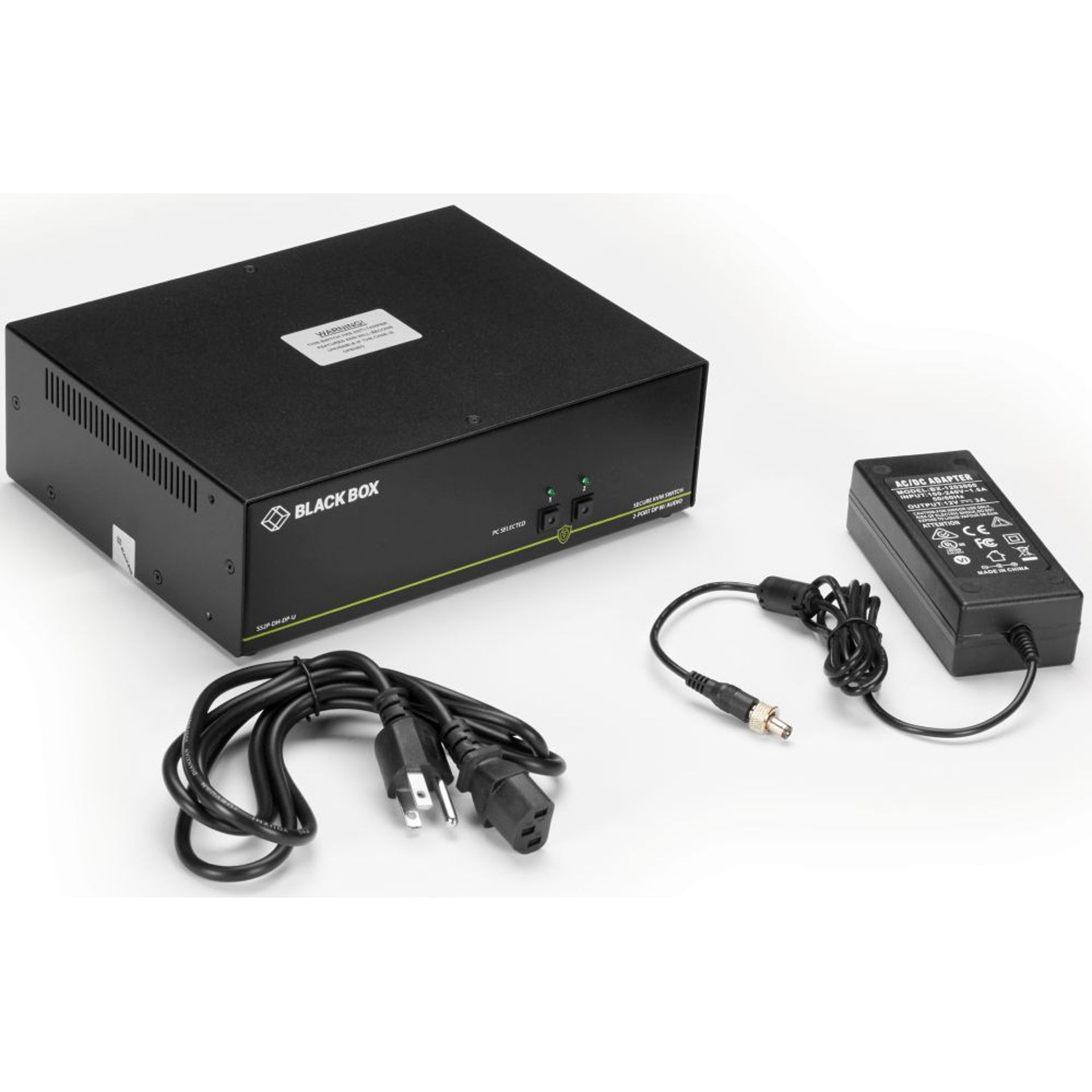 SS2P-DH-DP-U Black Box 2-Port Dual-Head DisplayPort Secure KVM Switch ...