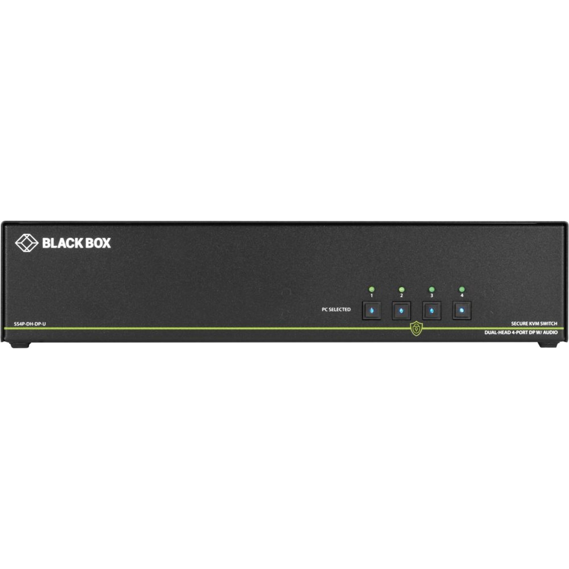 SS4P-DH-DP-U Black Box 4-Port Secure KVM Switch mit DisplayPort ...