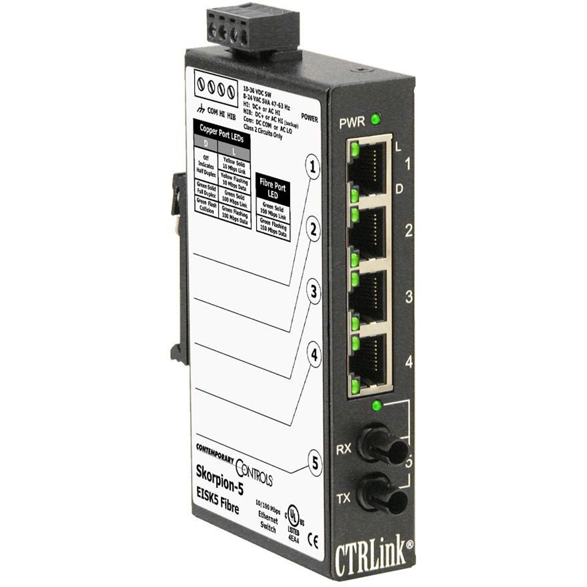 EISK5-100T/FT Contemporary Controls 5-Port Netzwerkswitch - BellEquip