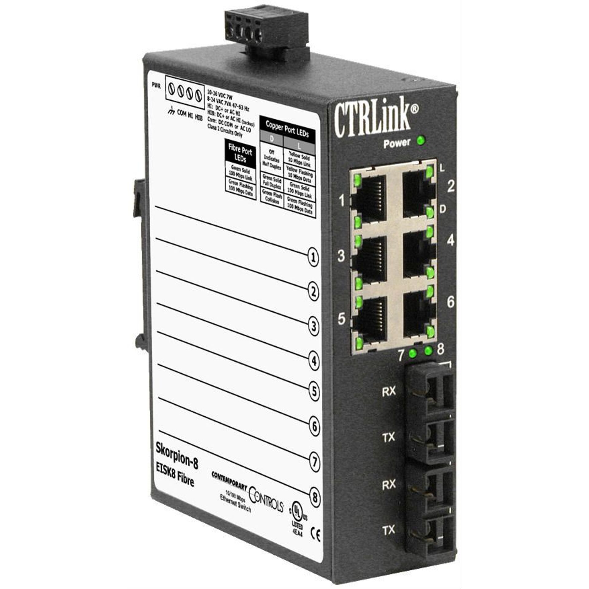 EISK8-100T/FCS Contemporary Controls kompakter 8-Port Switch - BellEquip