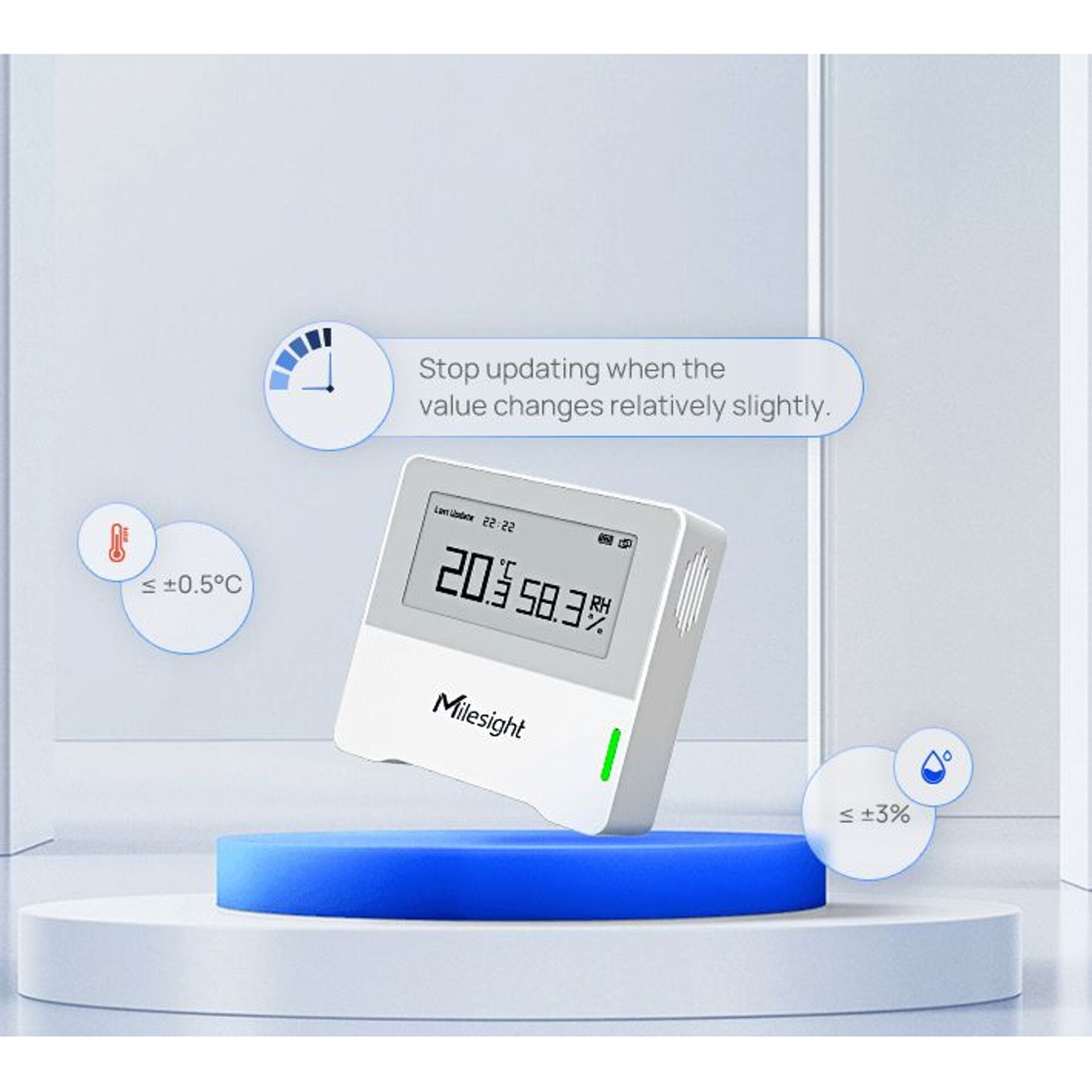 AM102 Milesight LoRaWAN Sensor für das Messen der Raumtemperatur und ...