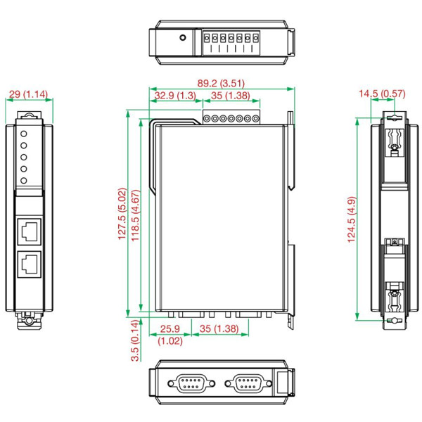 MGate 5217 Serie Moxa Modbus RTU/ASCII/TCP zu BACnet/IP Gateways mit 2x RJ45 Anschlüssen - BellEquip