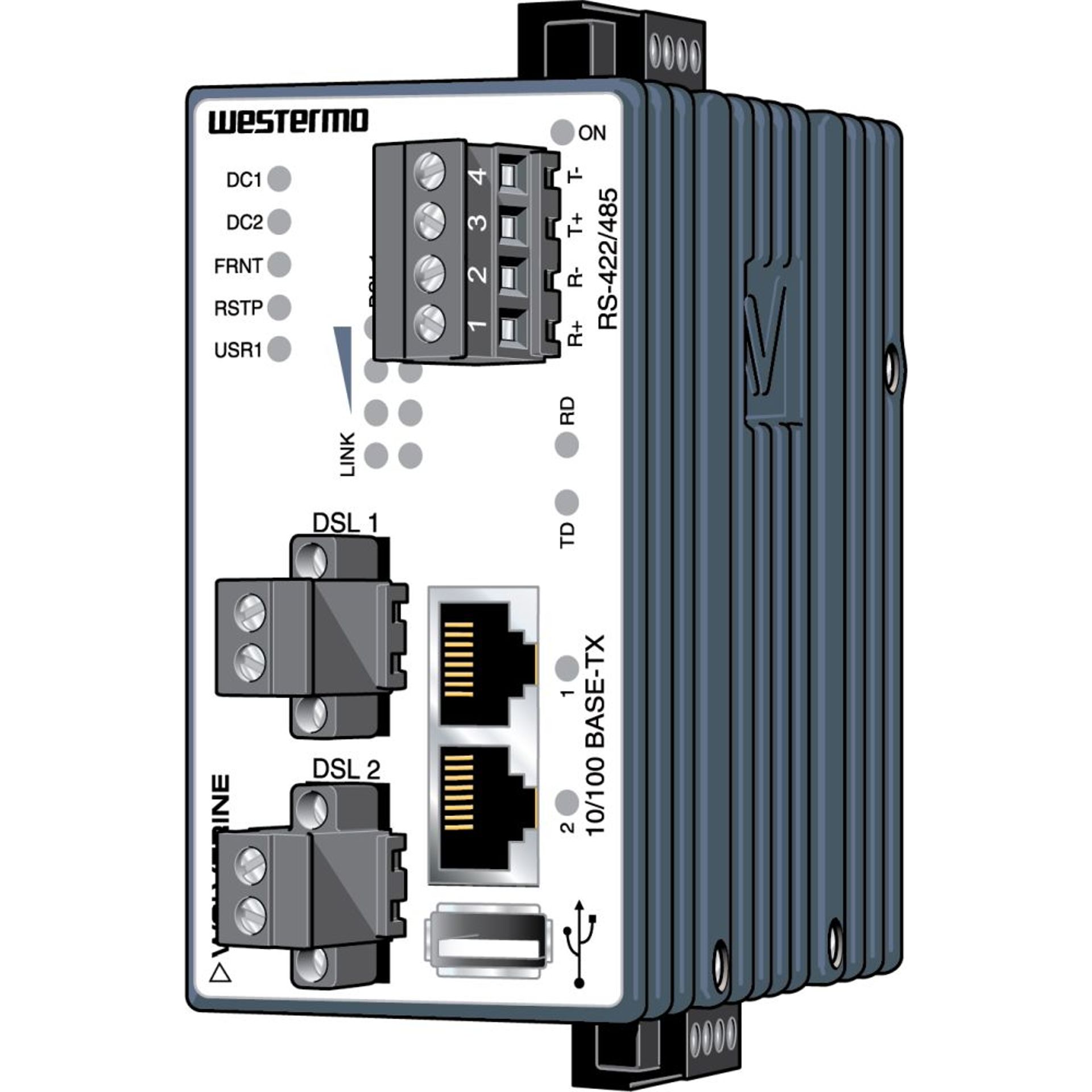 DDW-142-485 Westermo Wolverine SHDSL Ethernet Extender mit einem RS-485 ...