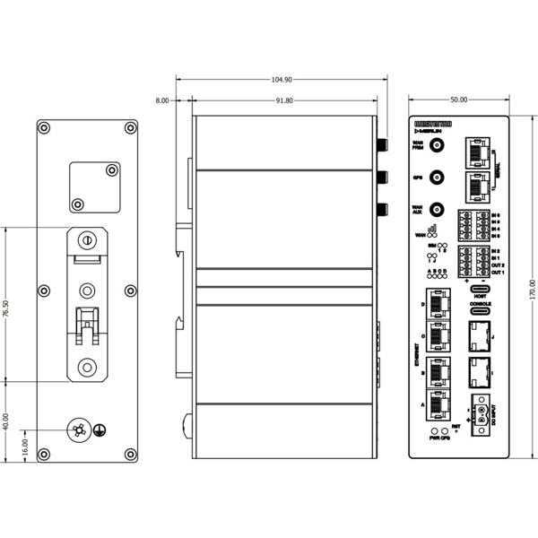 Merlin-4609-F2G-T4-S2-DI6-DO2-LV-PFN Westermo LTE 450 MHz Router ...